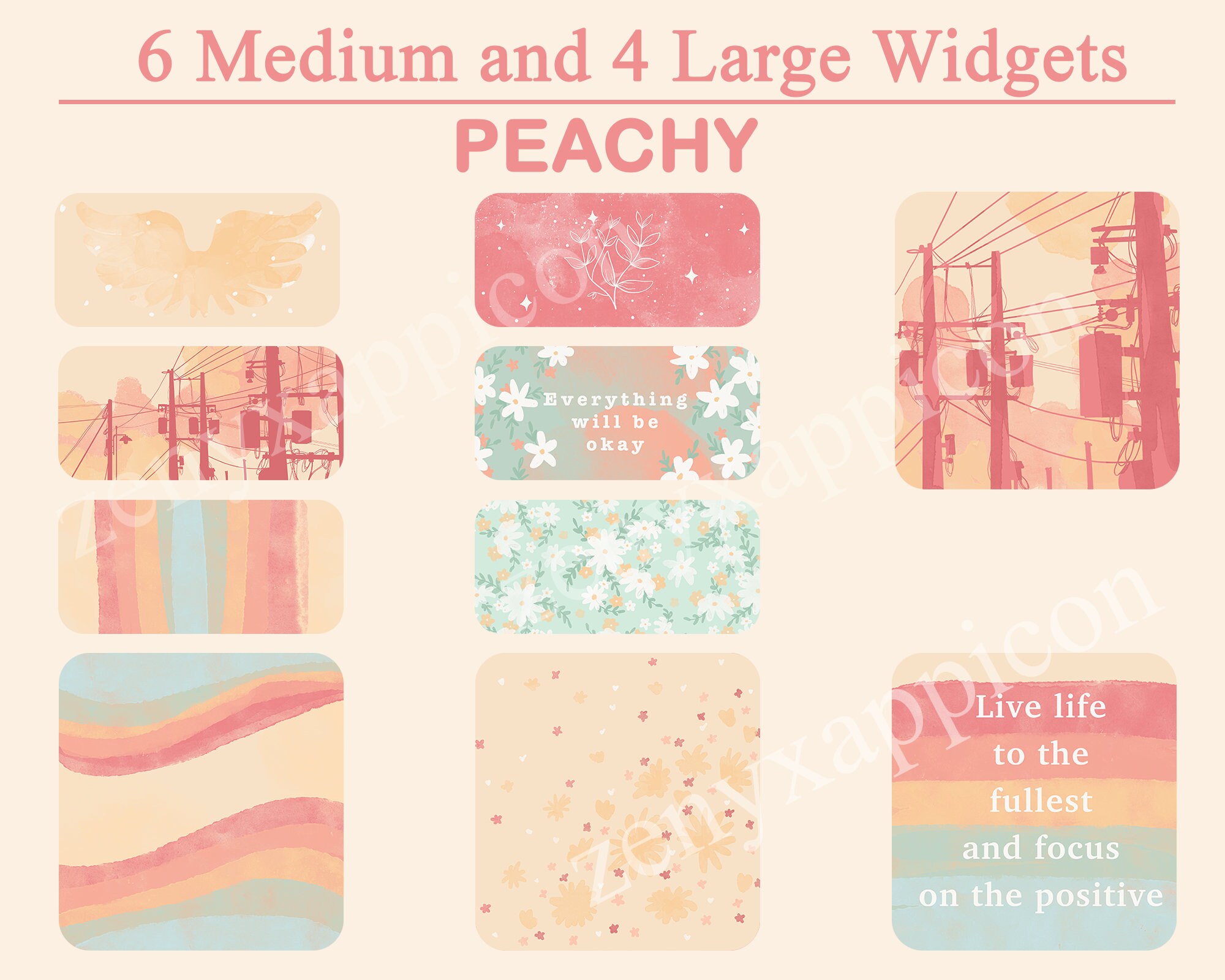 Cute Peach App Icon Pack , IOS iPhone Theme Homescreen, Android Phone ...