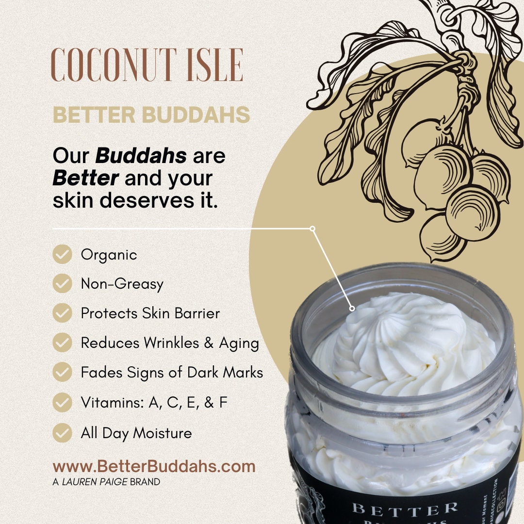 COCONUT ISLE Body Butter | All Natural Whipped Shea & Mango Butters ...