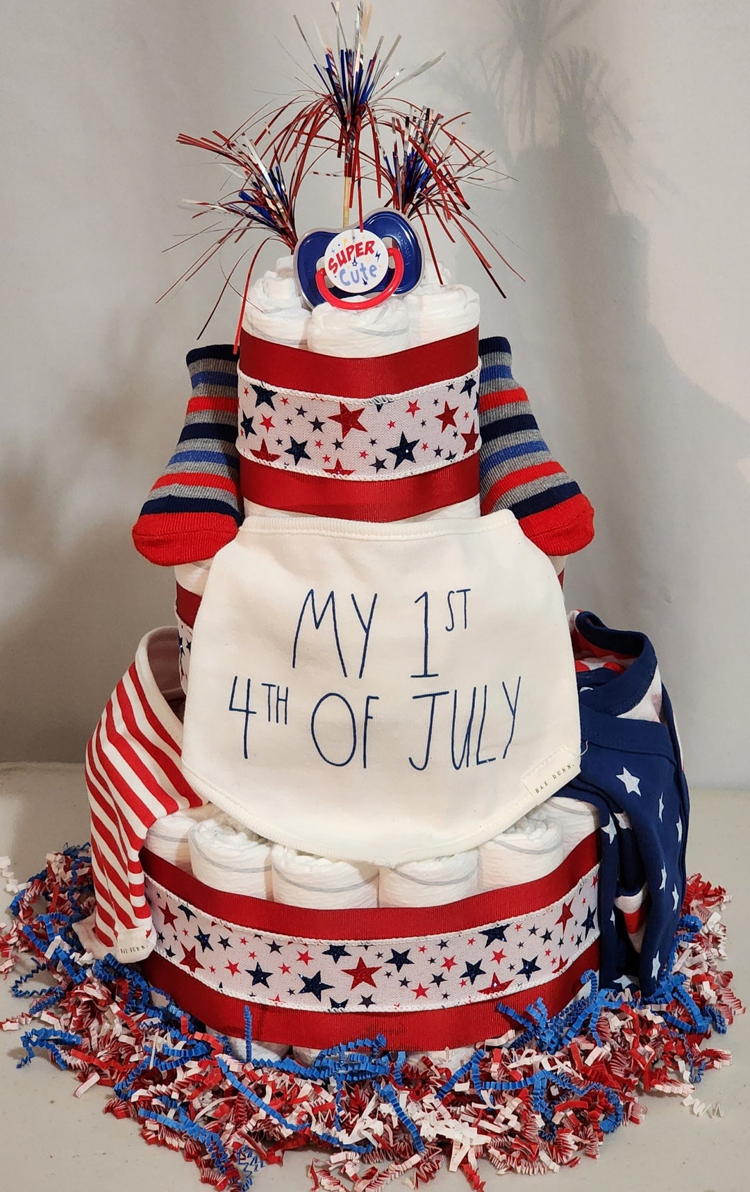 4th of July Diaper Cake (baby Boy) - Baby Gift/baby Shower - Etsy