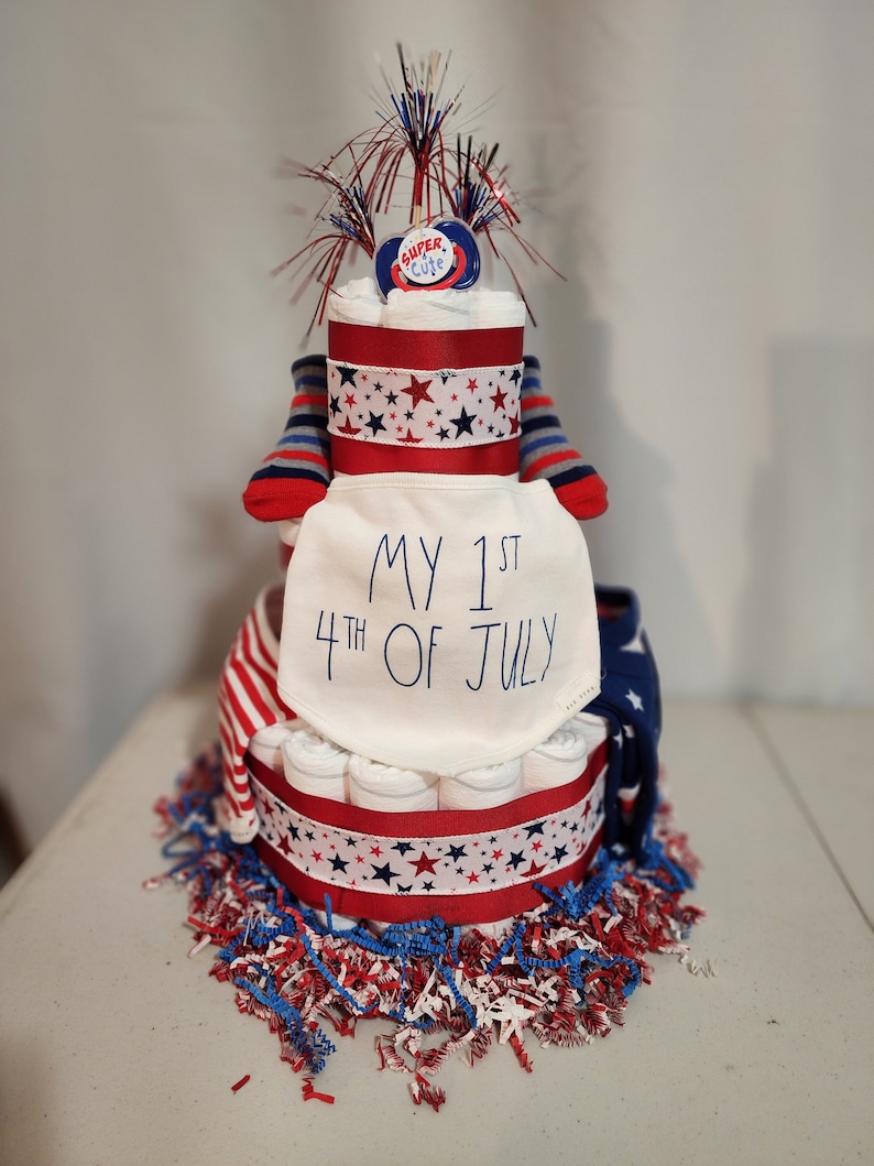 4th of July Diaper Cake (baby Boy) - Baby Gift/baby Shower - Etsy