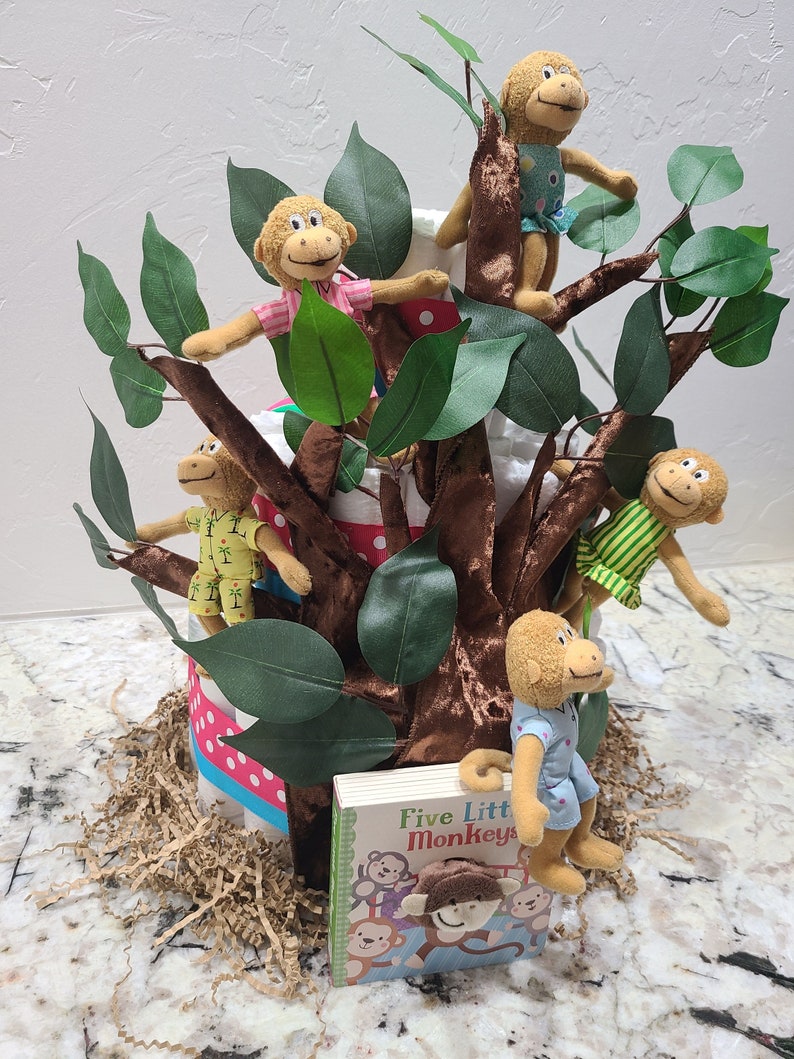 Five Little Monkeys Diaper Cake - Baby Gift/baby Shower Centerpiece - Etsy
