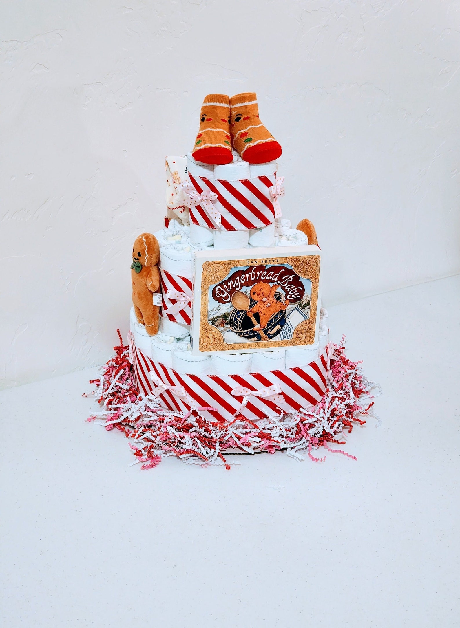 Gingerbread Baby Diaper Cake(girl) - Baby Gift/baby Shower Centerpiece ...