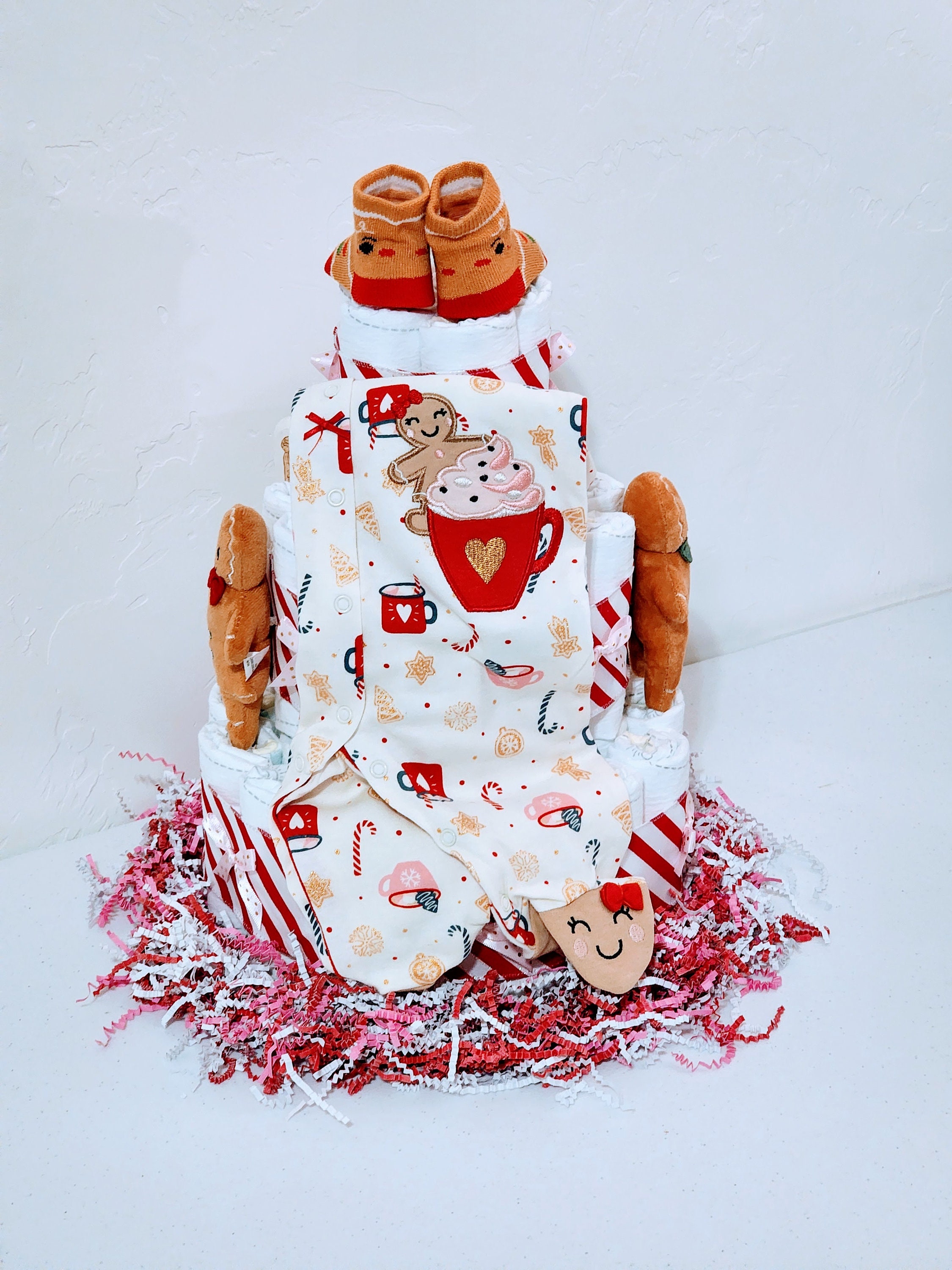 Gingerbread Baby Diaper Cake(girl) - Baby Gift/baby Shower Centerpiece ...