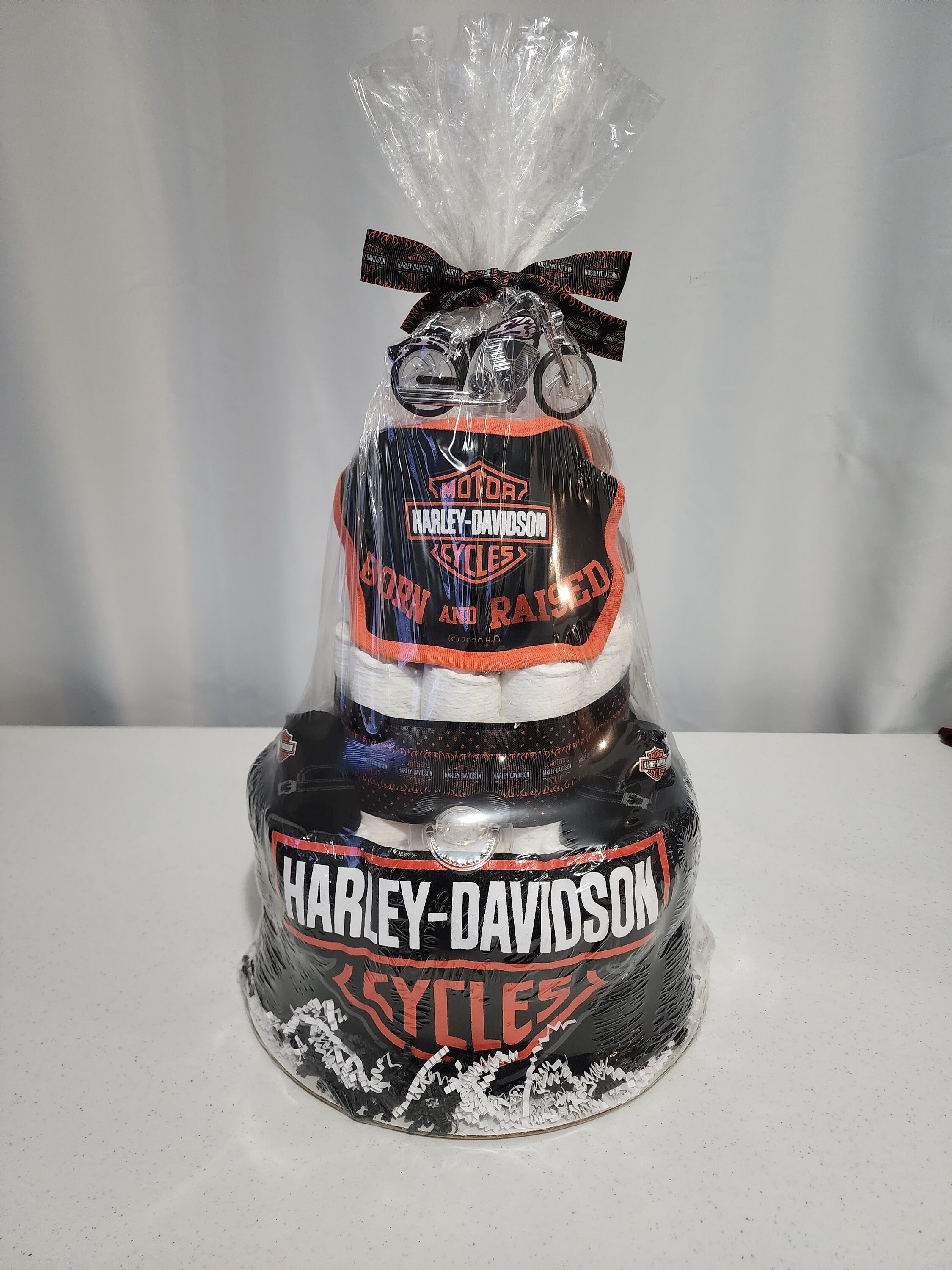 Harley Davidson Diaper Cake Baby Gift/baby Shower Centerpiece - Etsy