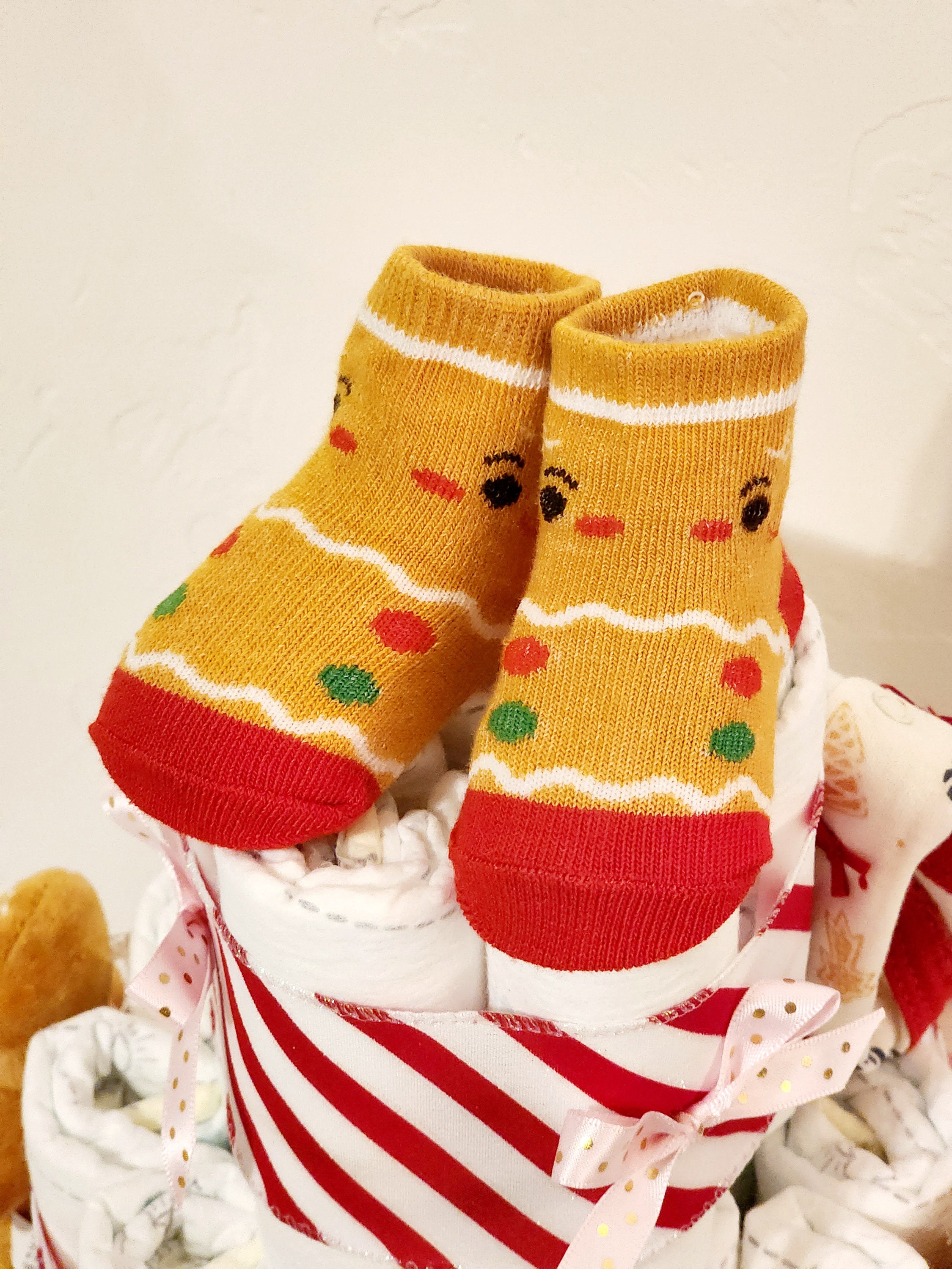 Gingerbread Baby Diaper Cake(girl) - Baby Gift/baby Shower Centerpiece ...