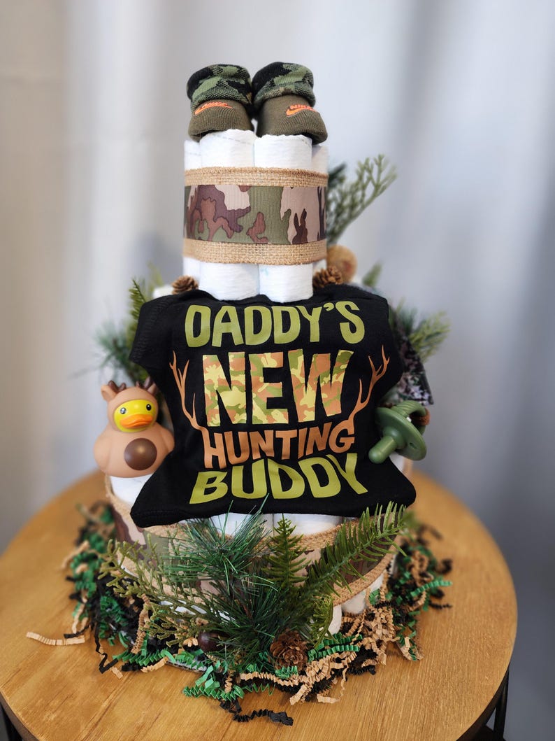 Daddy's New Hunting Buddy Diaper Cake Baby Shower/baby Gift - Etsy