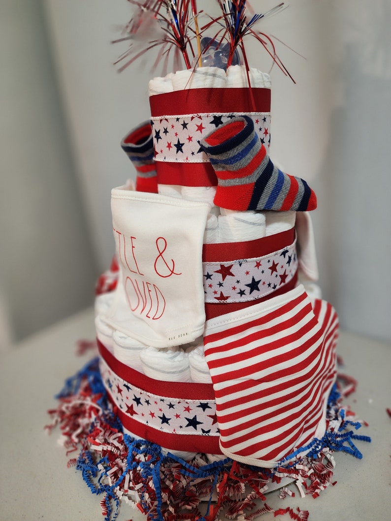 4th of July Diaper Cake (baby Boy) - Baby Gift/baby Shower - Etsy