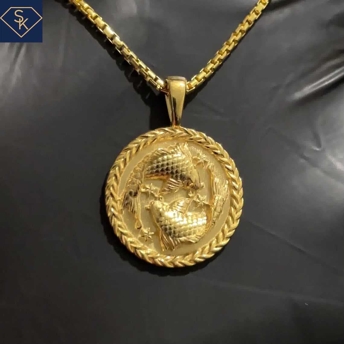 Brand New 14K Solid Yellow Gold Koi Fish Pendant - Etsy