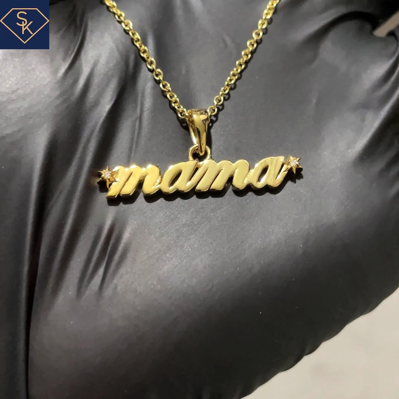Brand New 14K Solid Yellow Gold Mama Pendant - Etsy