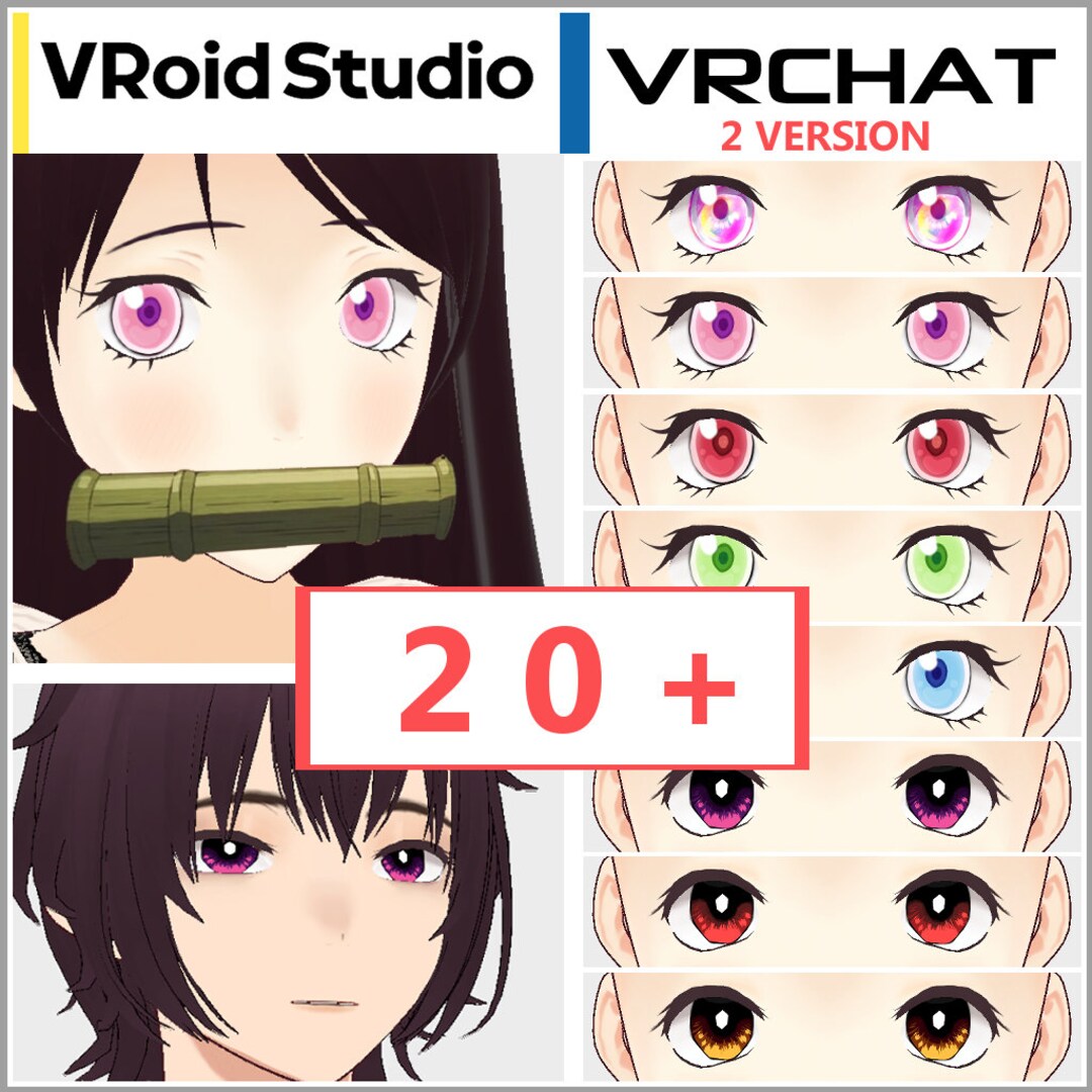 Demon Slayer Style Vroid Vrchat Eyes Assets for Vroid Studio Models VR ...