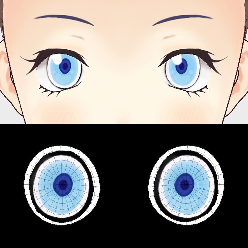 Demon Slayer Style Vroid Vrchat Eyes Assets for Vroid Studio Models VR ...