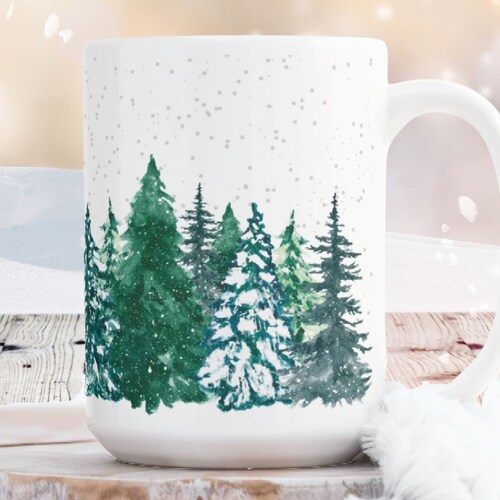 Christmas Tree Mug Ceramic Holiday Coffee Mug - Etsy