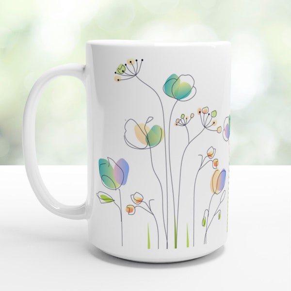 Floral Coffee Mug - Etsy