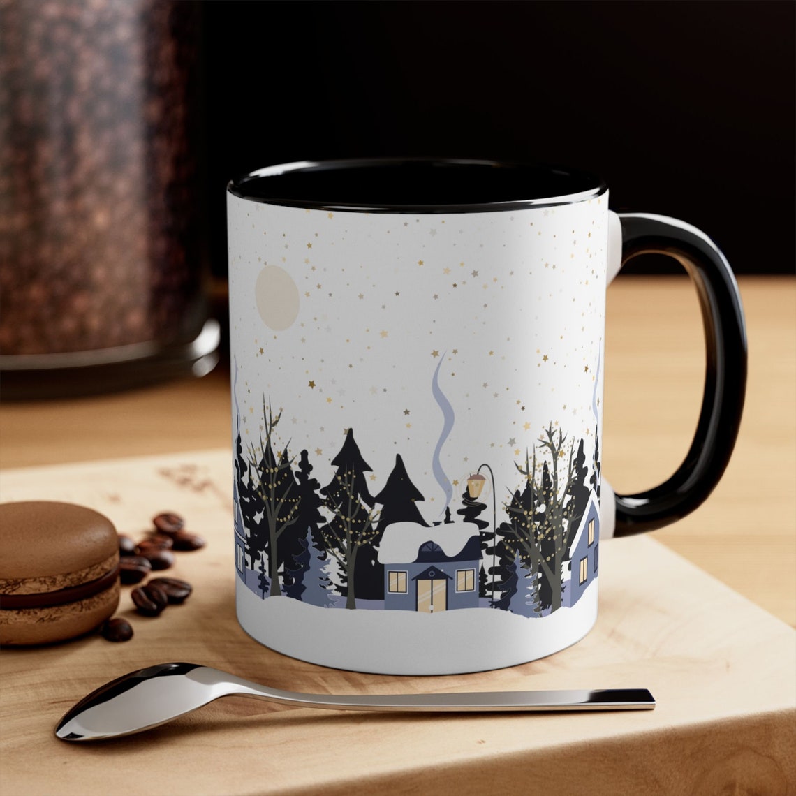 Winter Houses Mug Holiday Coffee Mug Winter Village Mug - Etsy