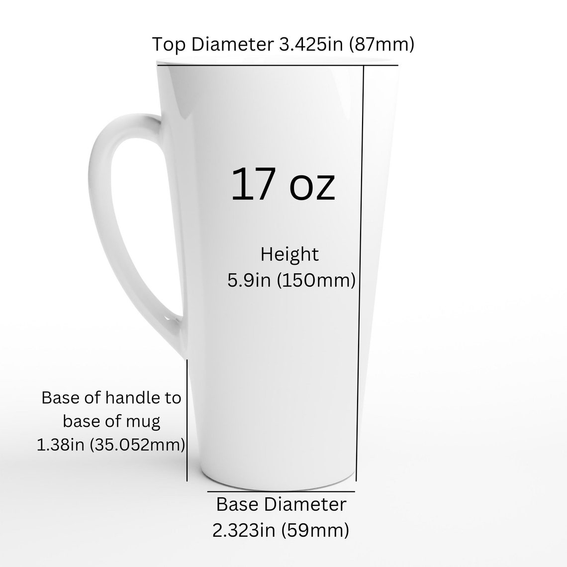 Woodland Trees Tall Latte Mug, 17oz Mountain Forest Coffee Cup, Nature ...