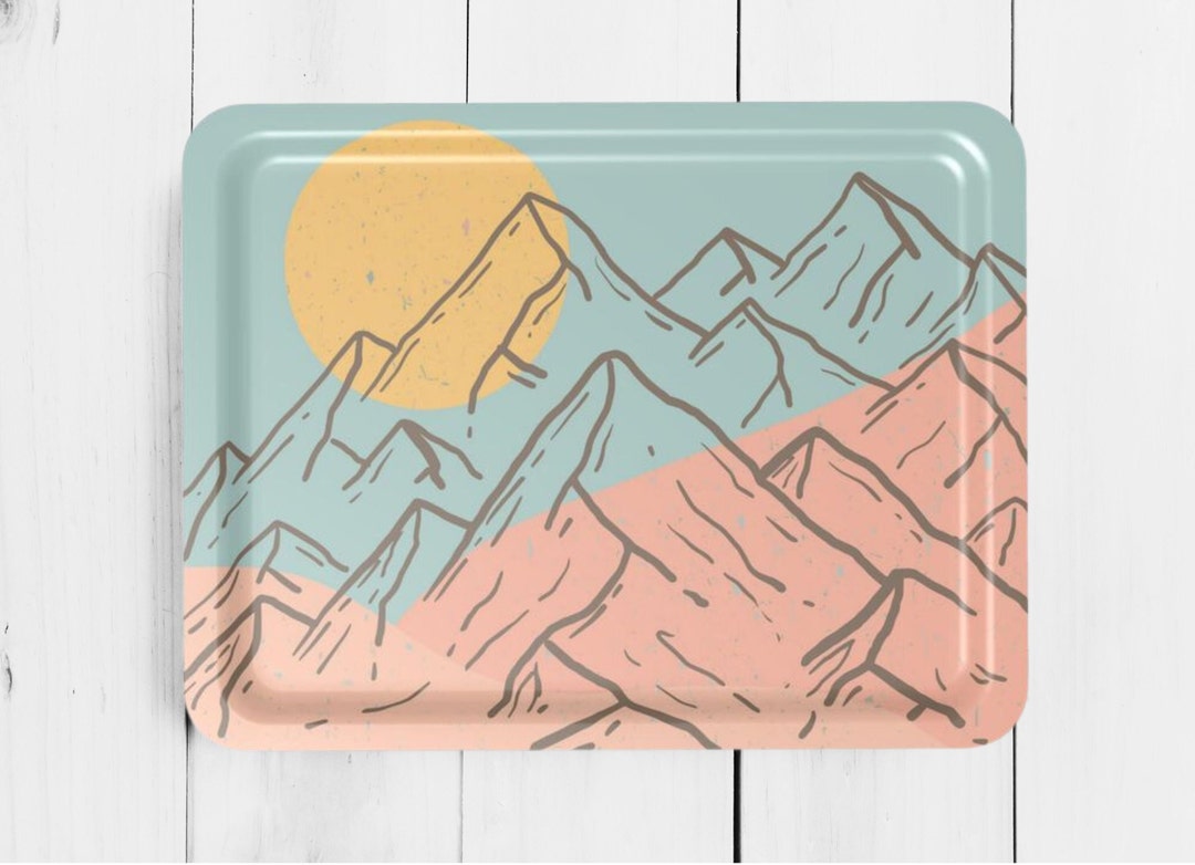 Mountain Tray, Made in UK, Nature Themed Tea Tray, Unique Serving Tray, Cabin Coffee Table Décor ...
