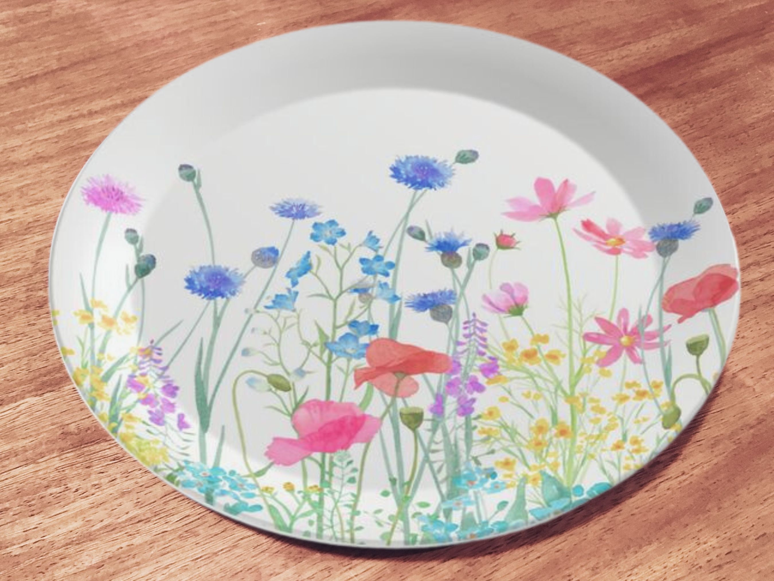 Set of 7.5 Floral Plastic Plates Made in UK Wildflower - Etsy