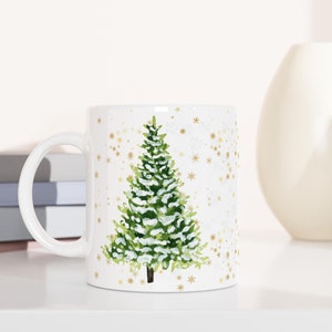 Winter Tree Mug, Holiday Coffee Mug, Large Christmas Tree Coffee Cup ...