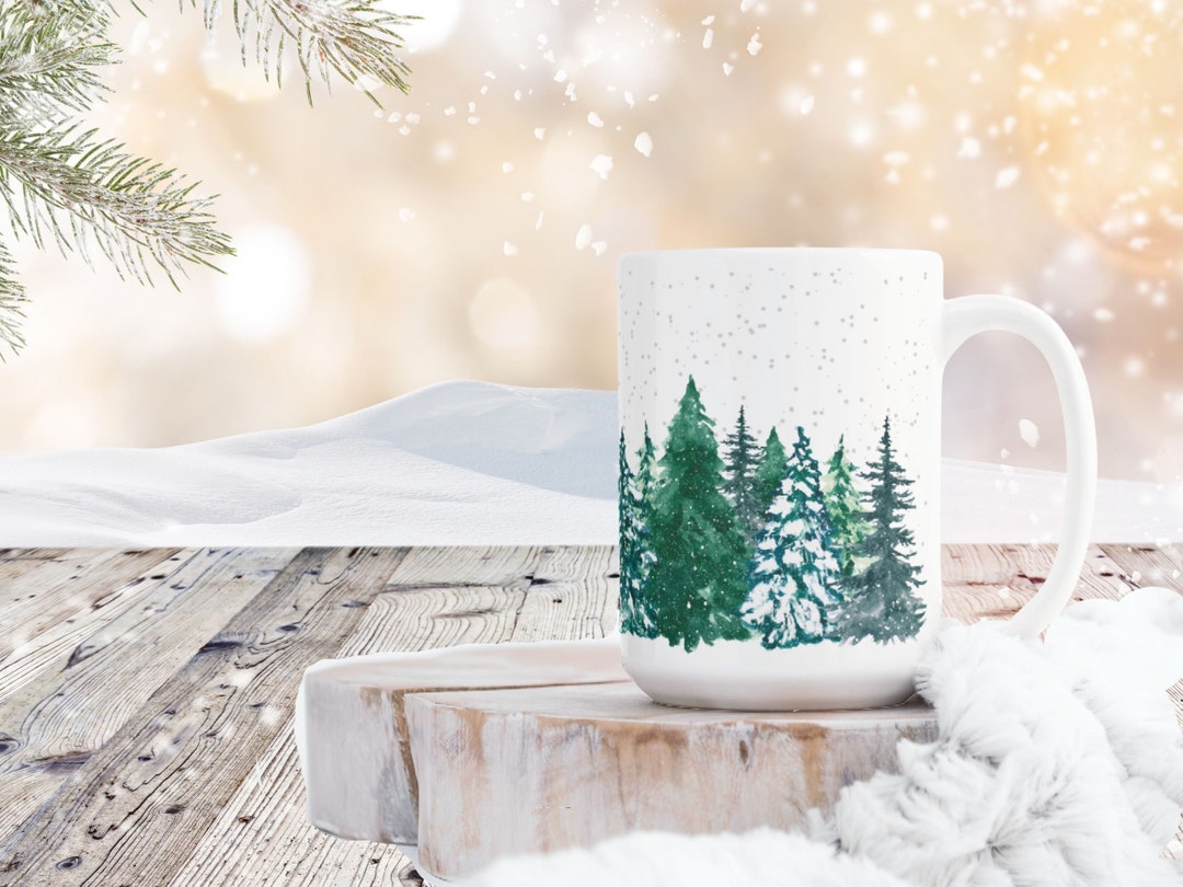 Winter Tree Mug, Winter Coffee Cup, Christmas Mug Gift,holiday Tree Mug ...