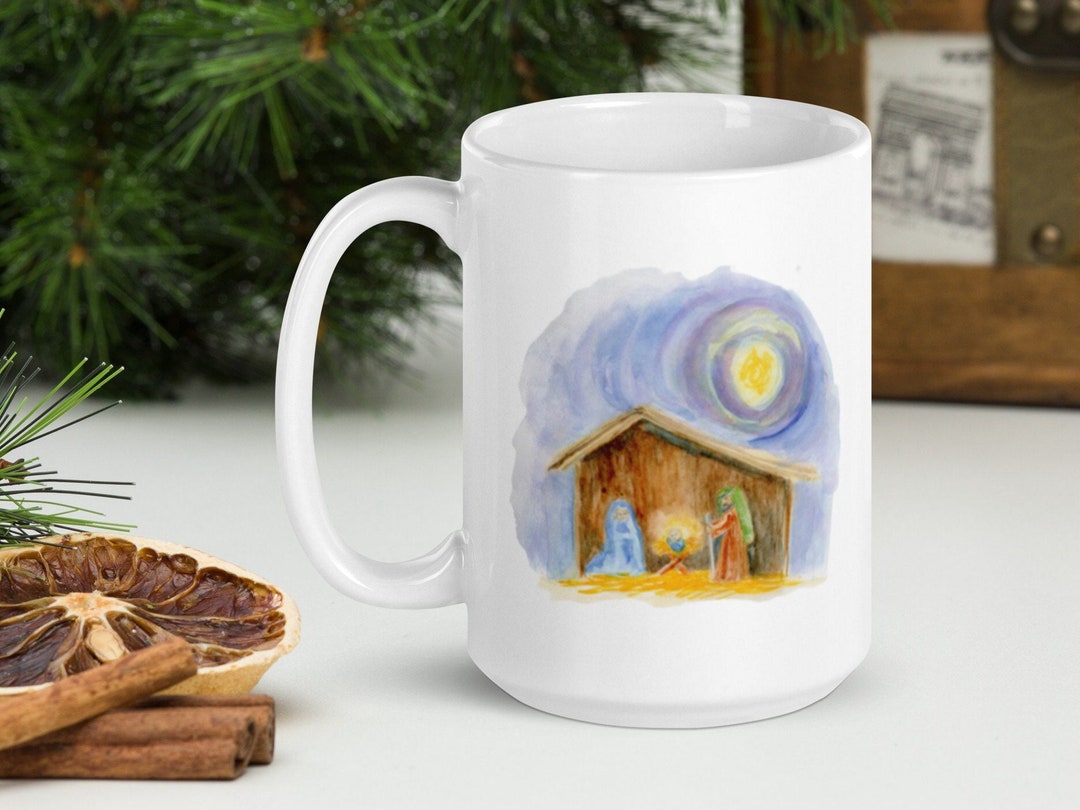 Baby Jesus Mug, Nativity Scene Coffee Mug, Manger Scene Mug, Christian ...