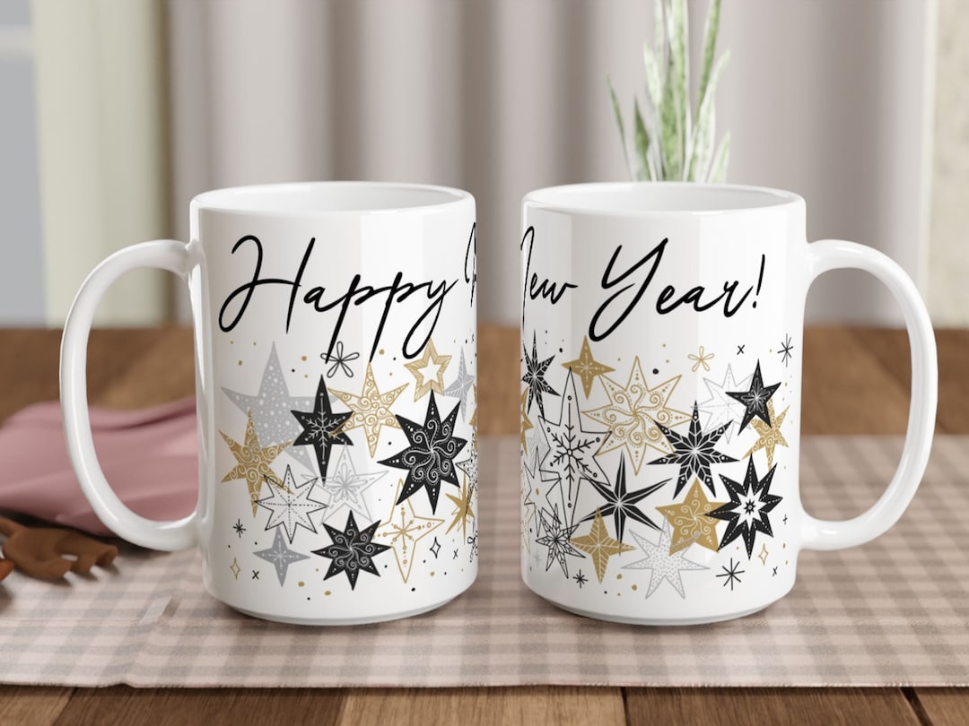 Happy New Year Mug, New Years Eve Mug, New Years Drinkware, New Years ...
