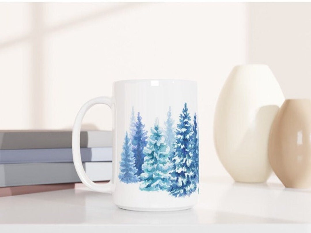 Winter Tree Mug, 15 Oz Tree Mug,winter Coffee Cup, Large Christmas Mug ...