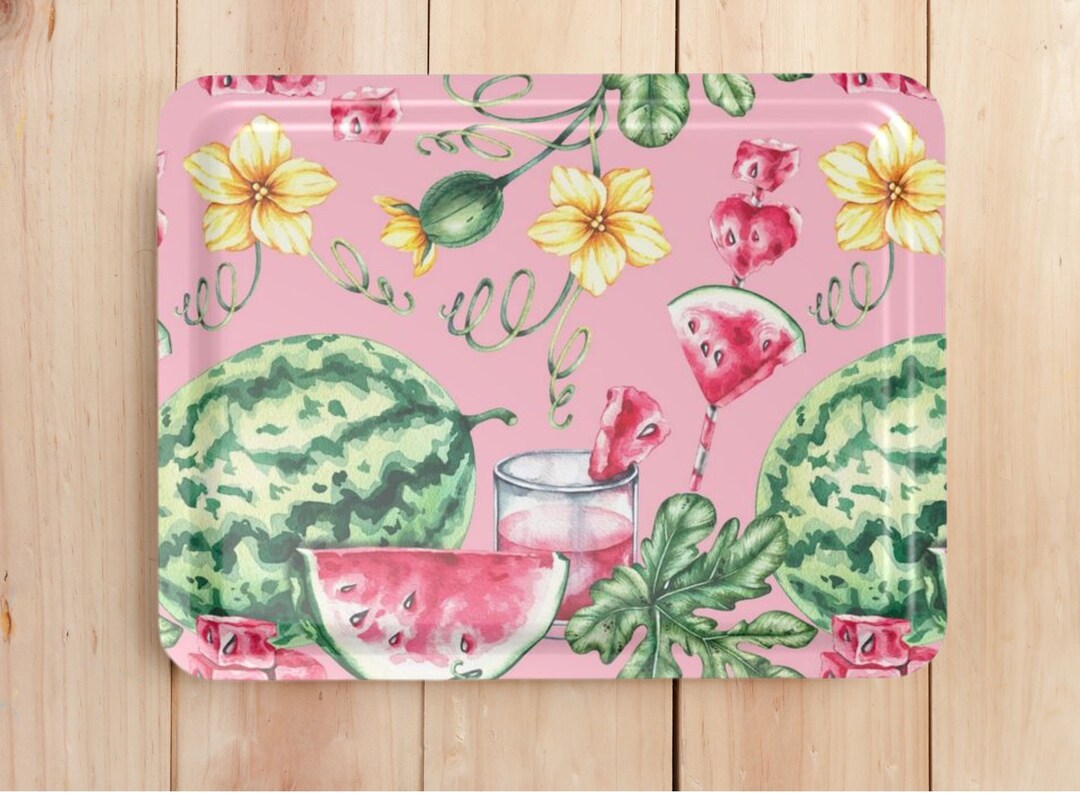 Plastic Serving Tray, Watermelon Print Tea Tray, Made in UK, Summer ...