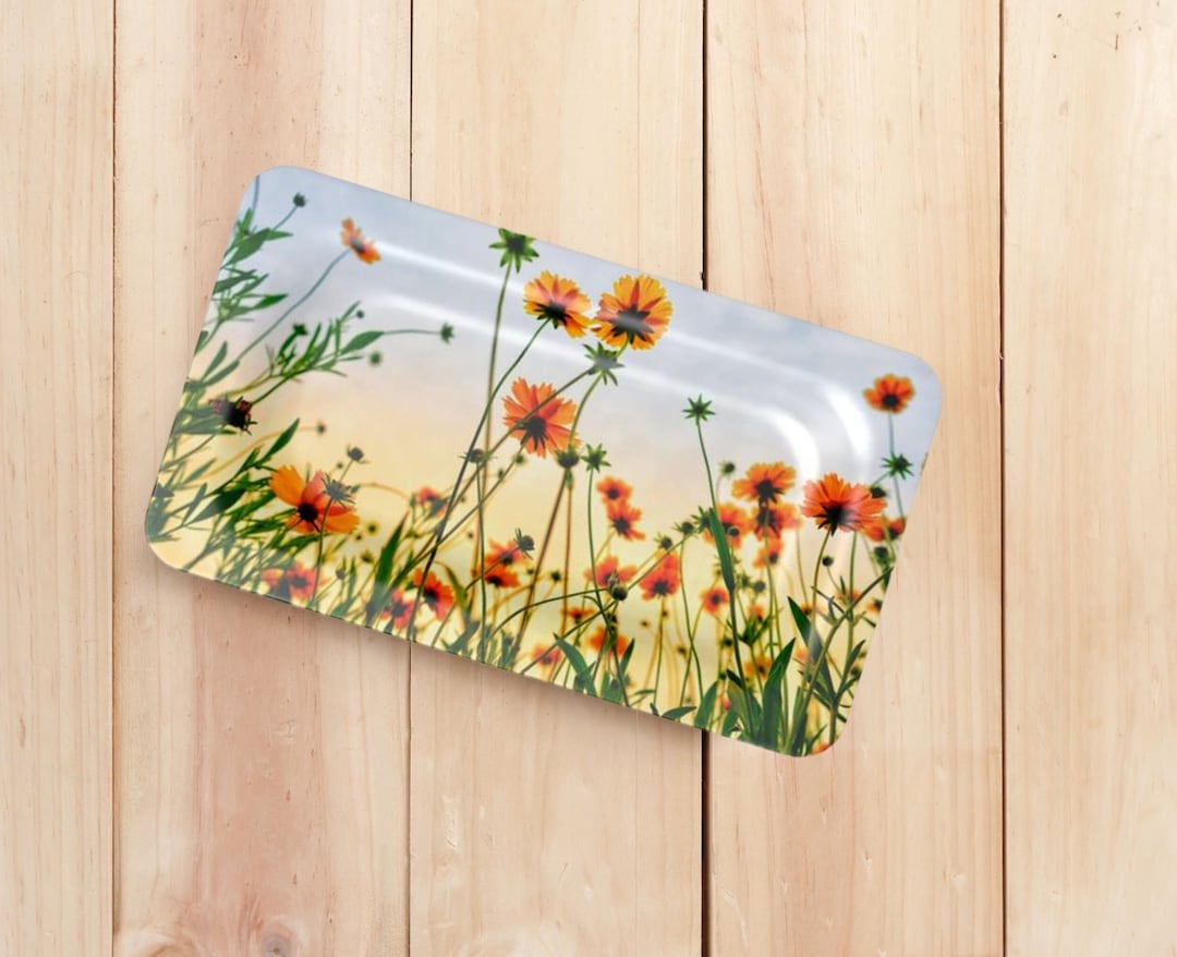 Plastic Daisy Tray, Made in the UK, Wildflower Tea Tray, Botanical ...