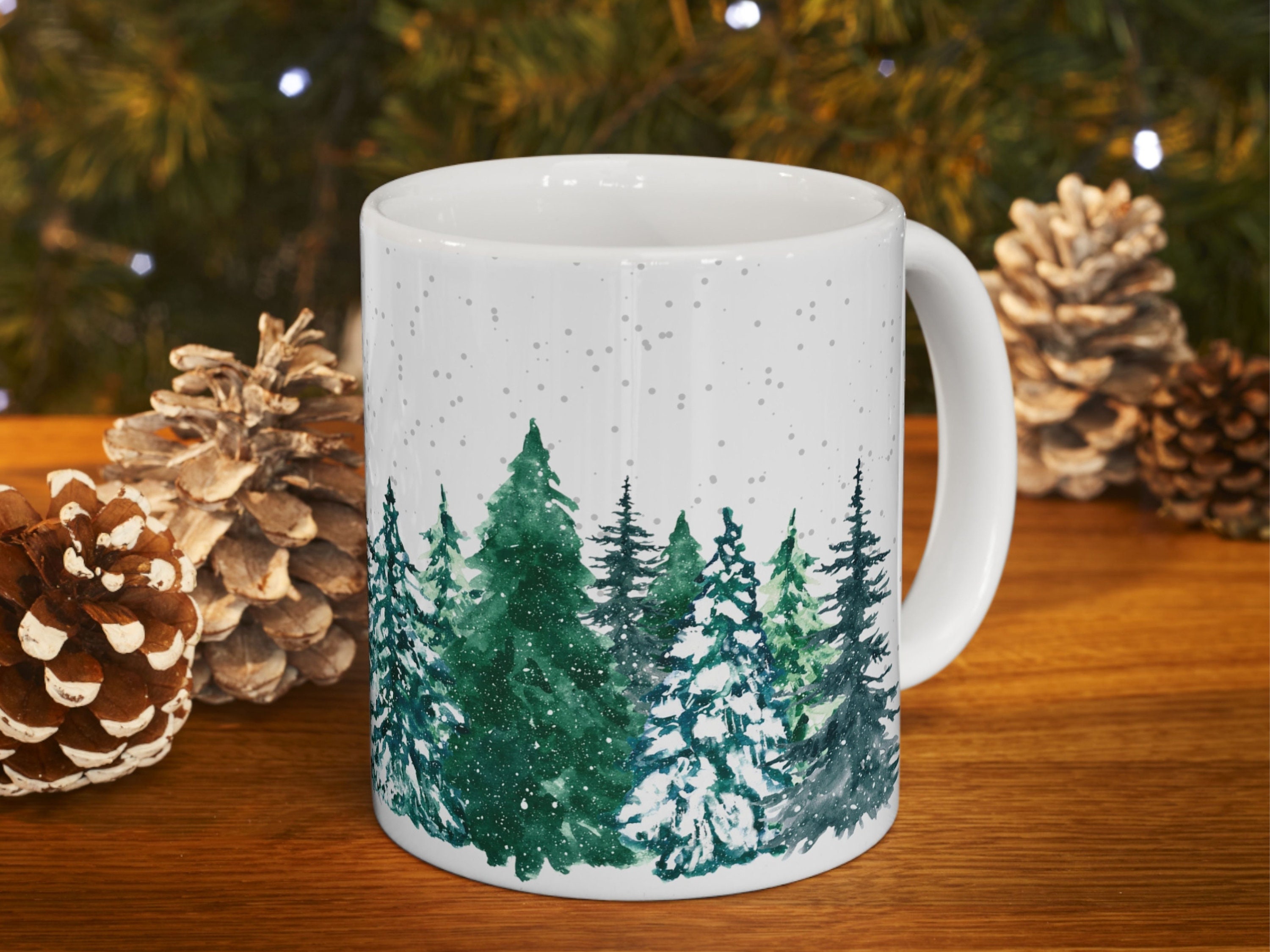 Winter Tree Mug Winter Coffee Cup Christmas Mug Giftholiday - Etsy
