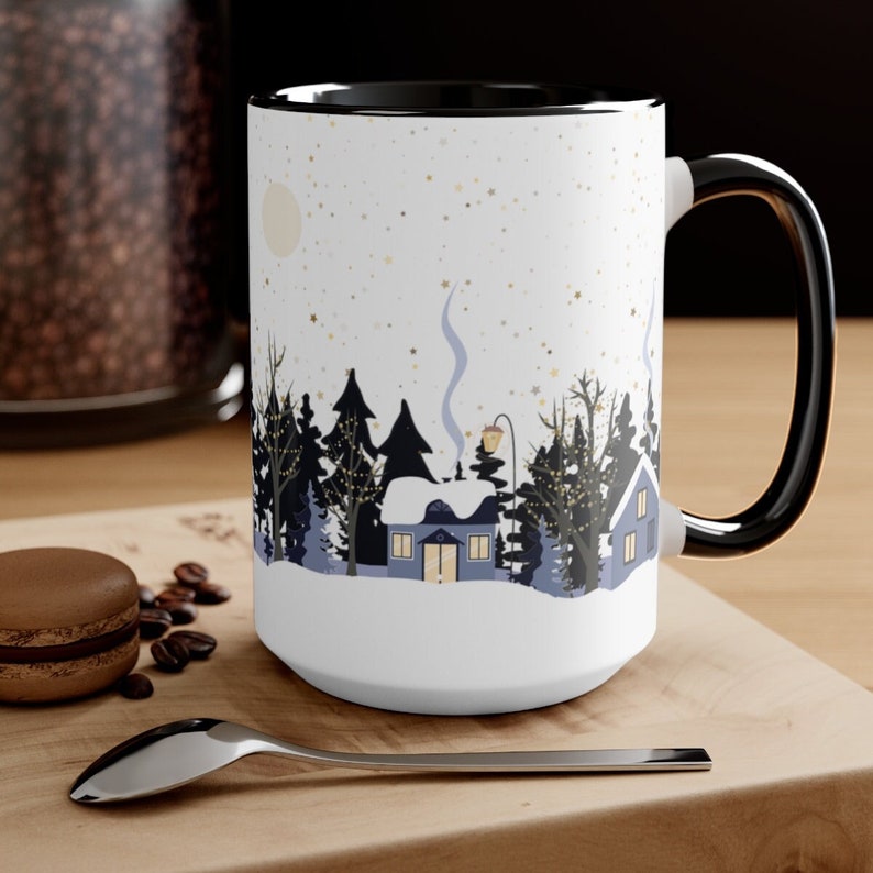 Winter Houses Mug Holiday Coffee Mug Winter Village Mug - Etsy