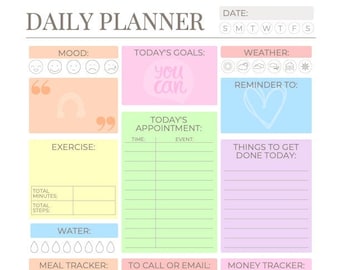 Cute Daily Planner Printable, Instant Download, Daily Schedule - Etsy
