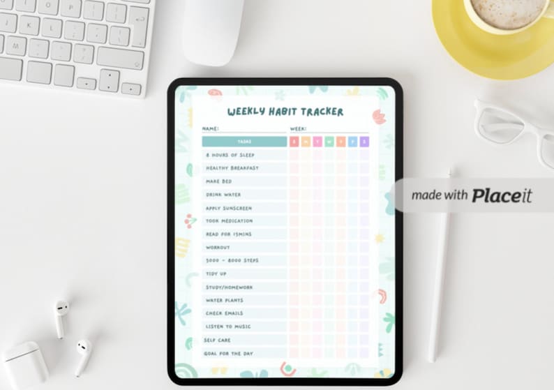 Habit Tracker, Digital Daily Tracker, Downloadable Habits - Etsy