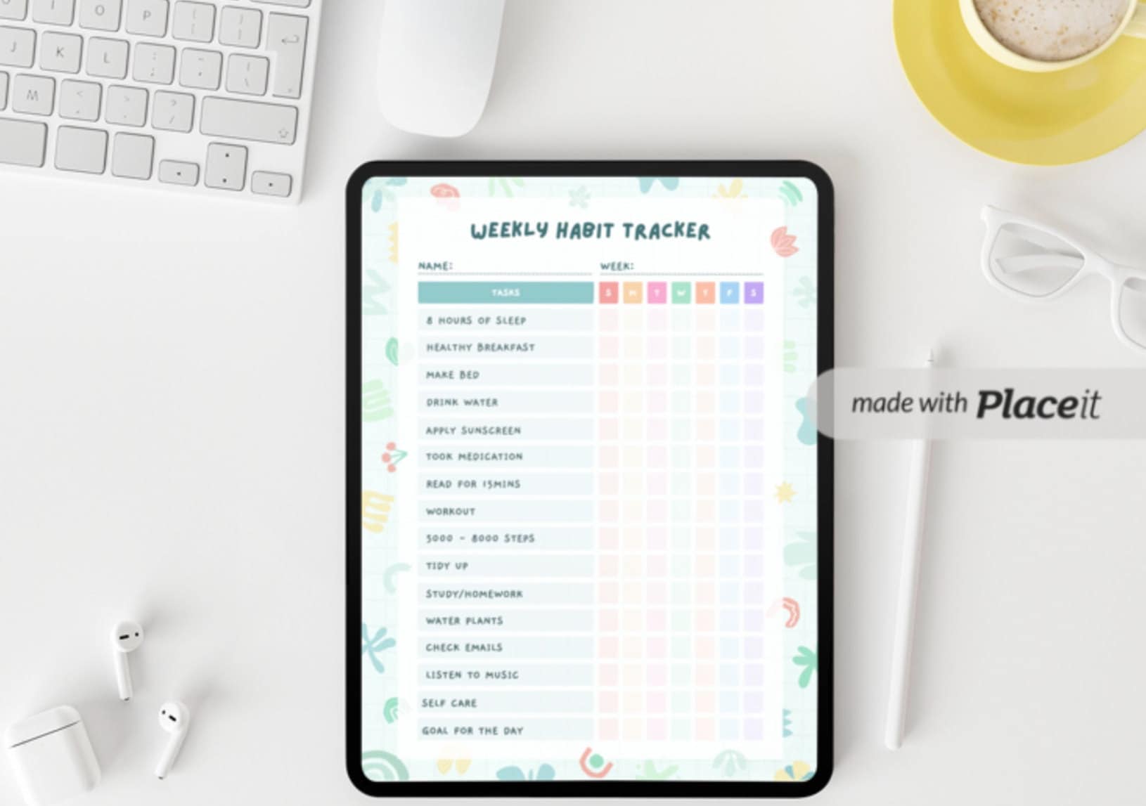 Habit Tracker, Digital Daily Tracker, Downloadable Habits - Etsy