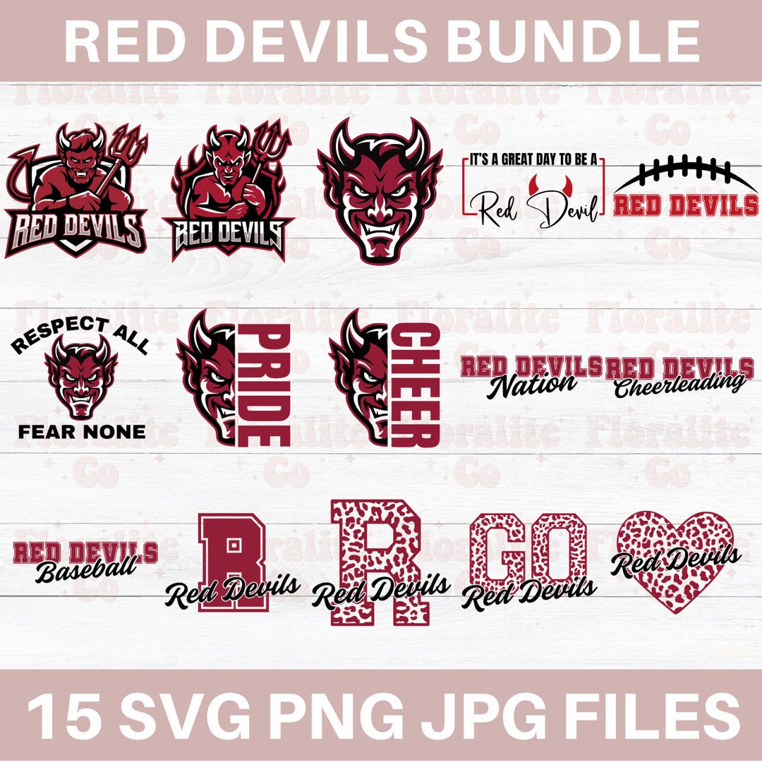Red Devils Svg Bundle, Red Devil Svg, Red Devils Png, Red Devils ...
