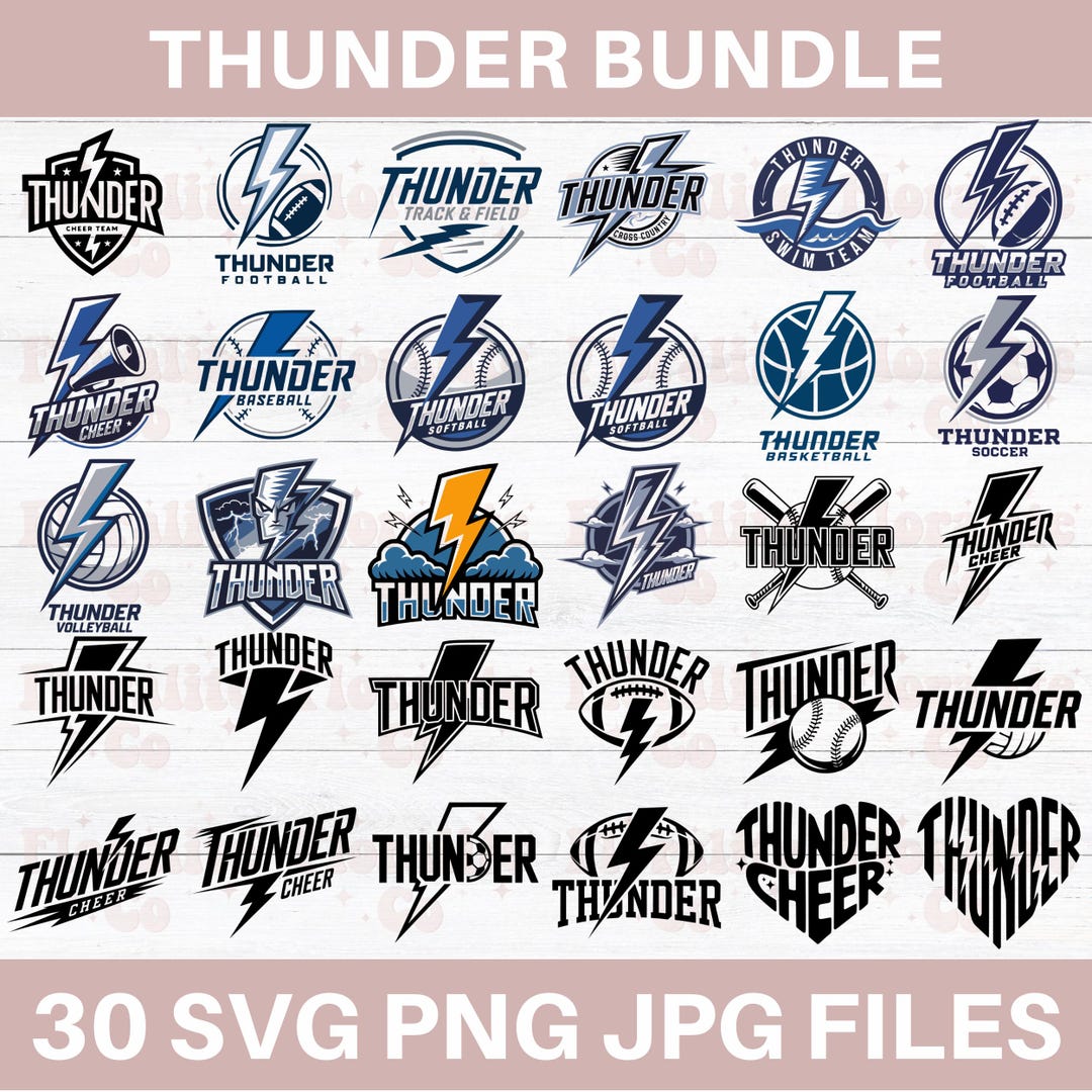 Thunder Mascot Svg Bundle, School Team Svg, Thunder Png, Mascot Svg ...
