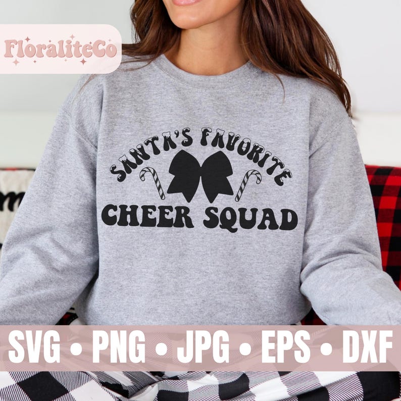 Santas Favorite Cheer Squad Svg, Christmas Cheerleader Svg, Cheer Squad ...