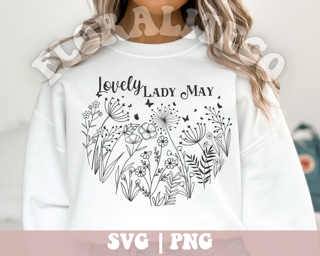 Lovely Lady May SVG, Childers Svg, Tyler Svg, Flower Line Art, Country ...