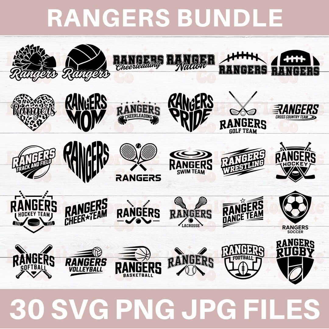 Rangers SVG Bundle, Rangers Cheer Mascot Design, School Spirit Team ...