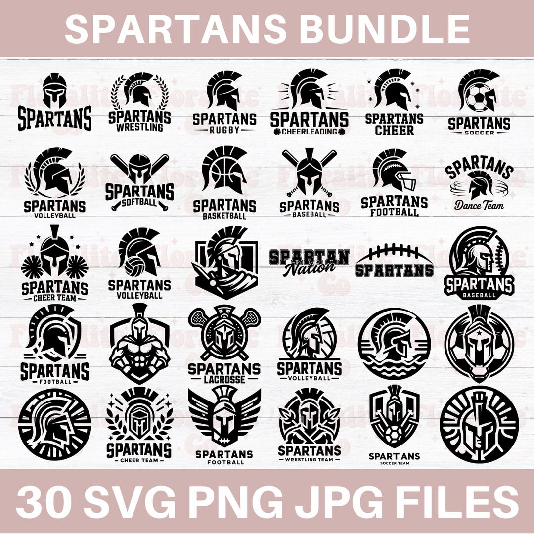Spartans Team Mascot Svg Bundle, Spartans Football, Cheer Team Shirt ...