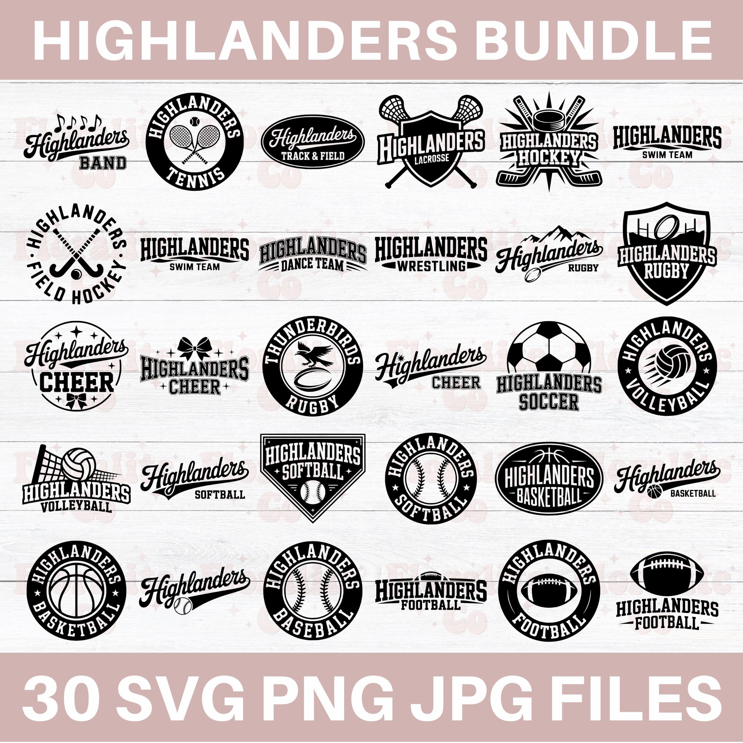 Highlanders Mascot SVG Bundle, Highlander Volleyball, High School, Go ...