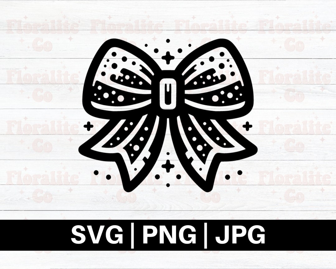 Cheer Bow SVG PNG, Glitter Bow Svg File , Bow Vector, Bow Clipart, Bow ...