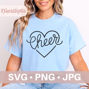 Cheer Svg, Cheer Heart Svg, Cheer Shirt Svg, Cheer Bow Svg ...