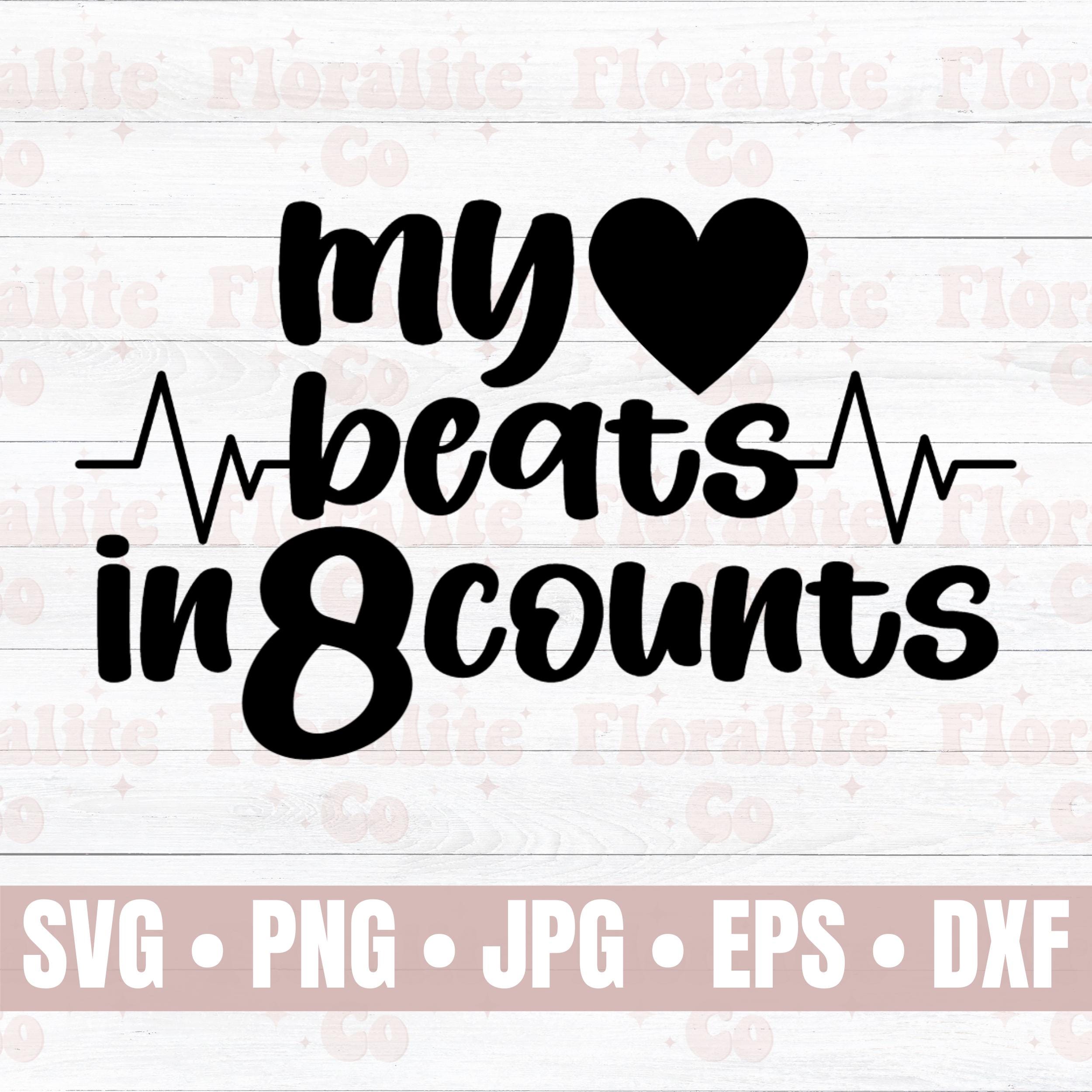 My Heart Beats in 8 Counts Svg, Cheer Competition Svg, Cheer Svg ...