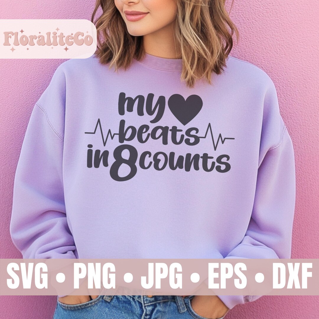 My Heart Beats in 8 Counts Svg, Cheer Competition Svg, Cheer Svg ...