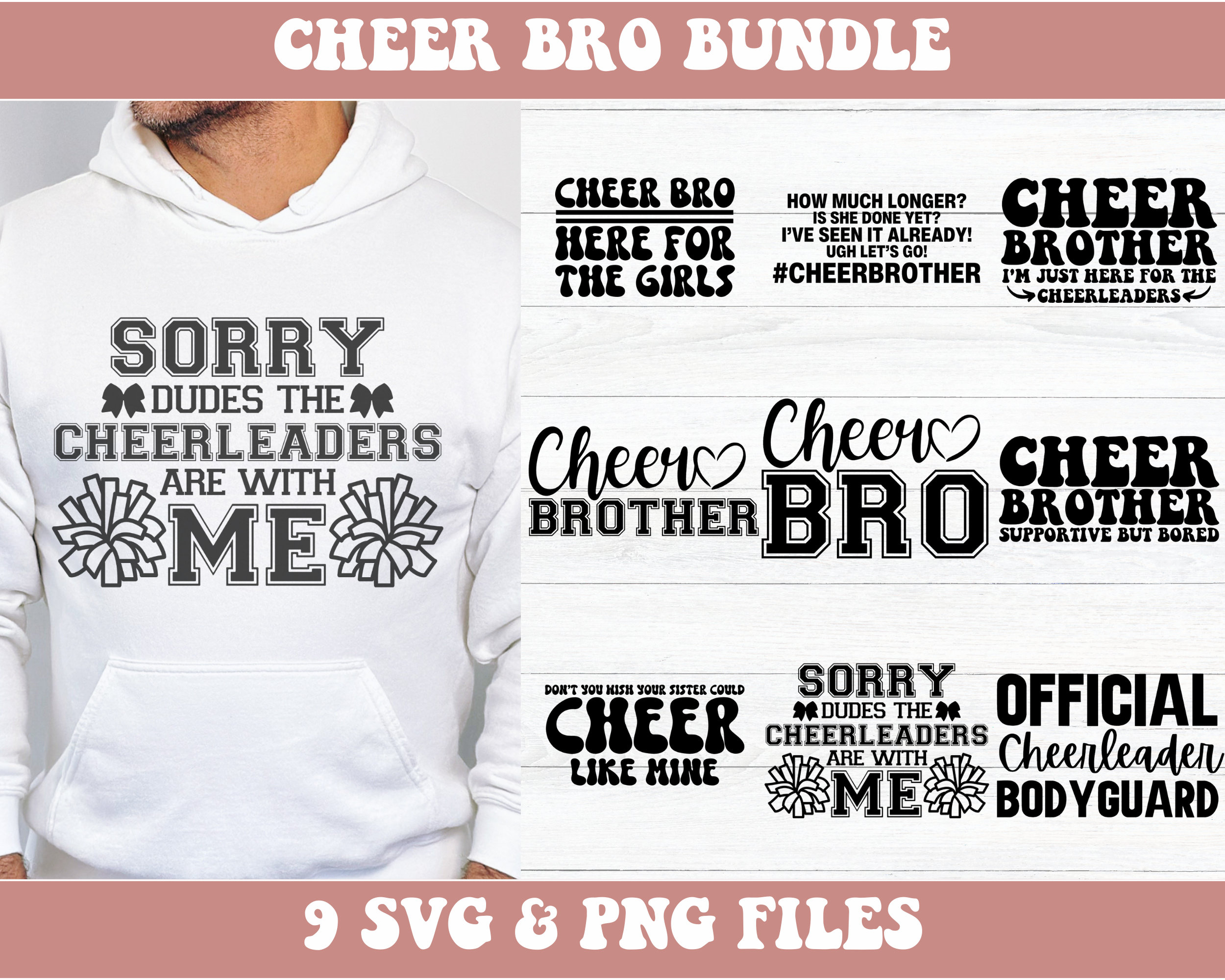 Cheer Brother Bundle SVG PNG Cheer Bro Shirt Designs Funny - Etsy