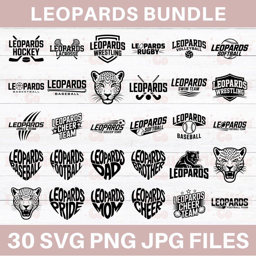 Leopards Mascot SVG Bundle, Leopards Claws Svg, Leopards Team Svg ...