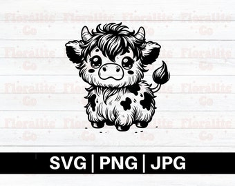 Cute Baby Highland Cow Svg Png Digital File Highland Cow Svg Cow Svg ...