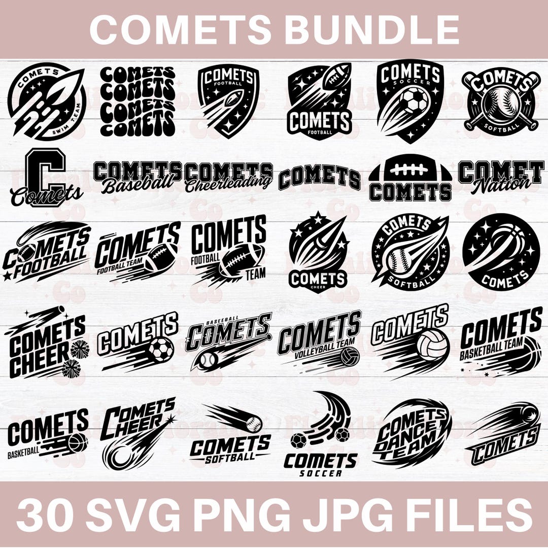 Comets Svg Bundle, Football Svg, Comets Png, School Logo, Comet Clipart, Comets Vector, Mascot ...