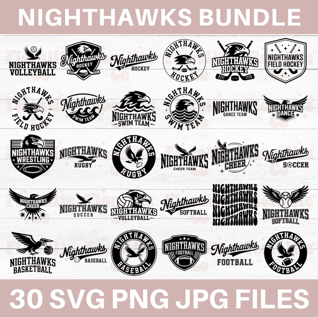Nighthawks Mascot SVG Bundle, Nighthawk Volleyball, Go Nighthawks PNG ...