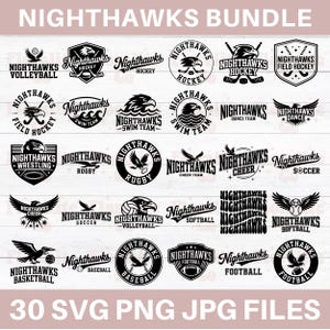 Nighthawks Mascot SVG Bundle, Nighthawk Volleyball, Go Nighthawks PNG ...